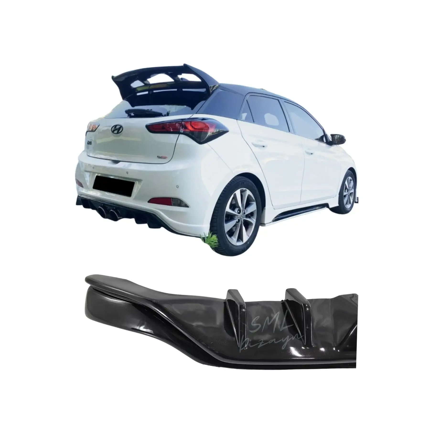 Hyundai I20 R20 Diffuser-rear Additional Plastic Piano Black I20 R400 ...
