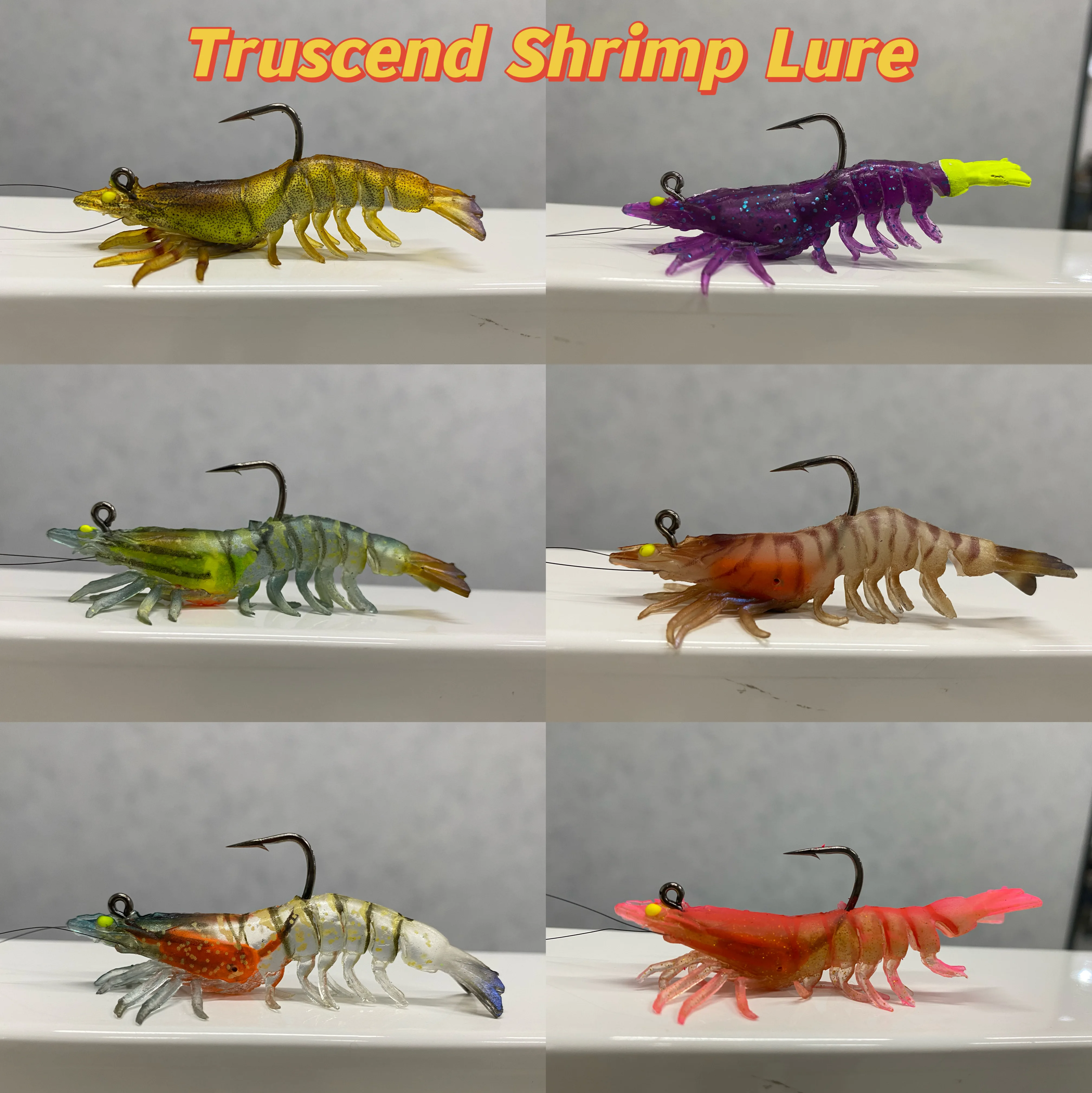 Truscend Supplier Small Shrimp Lure Prawn Lure Pre-rigged Fishing Lures ...