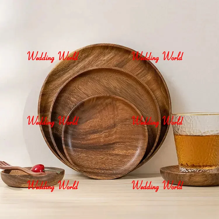 Wooden Charger Plate Round Shape Mother Of Pearl Serving Platter ...