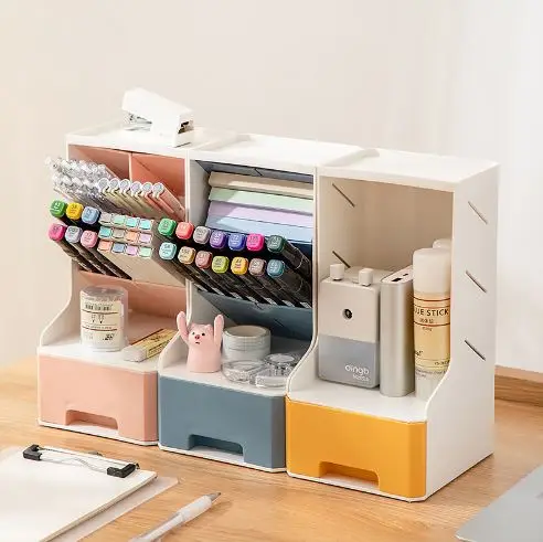Detachable Four-compartment Plug-in Drawer Pen Holder Stationery ...