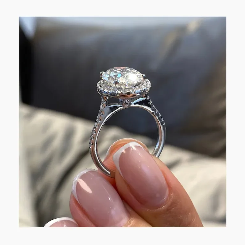 Halo Engagement Lab Grown Diamond Pave Oval Peekaboo Vvs Vs2 Igi ...