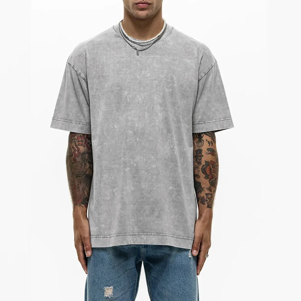 100%cotton 250gsm Oversized Vintage Plain High Quality Tee Plus Size ...