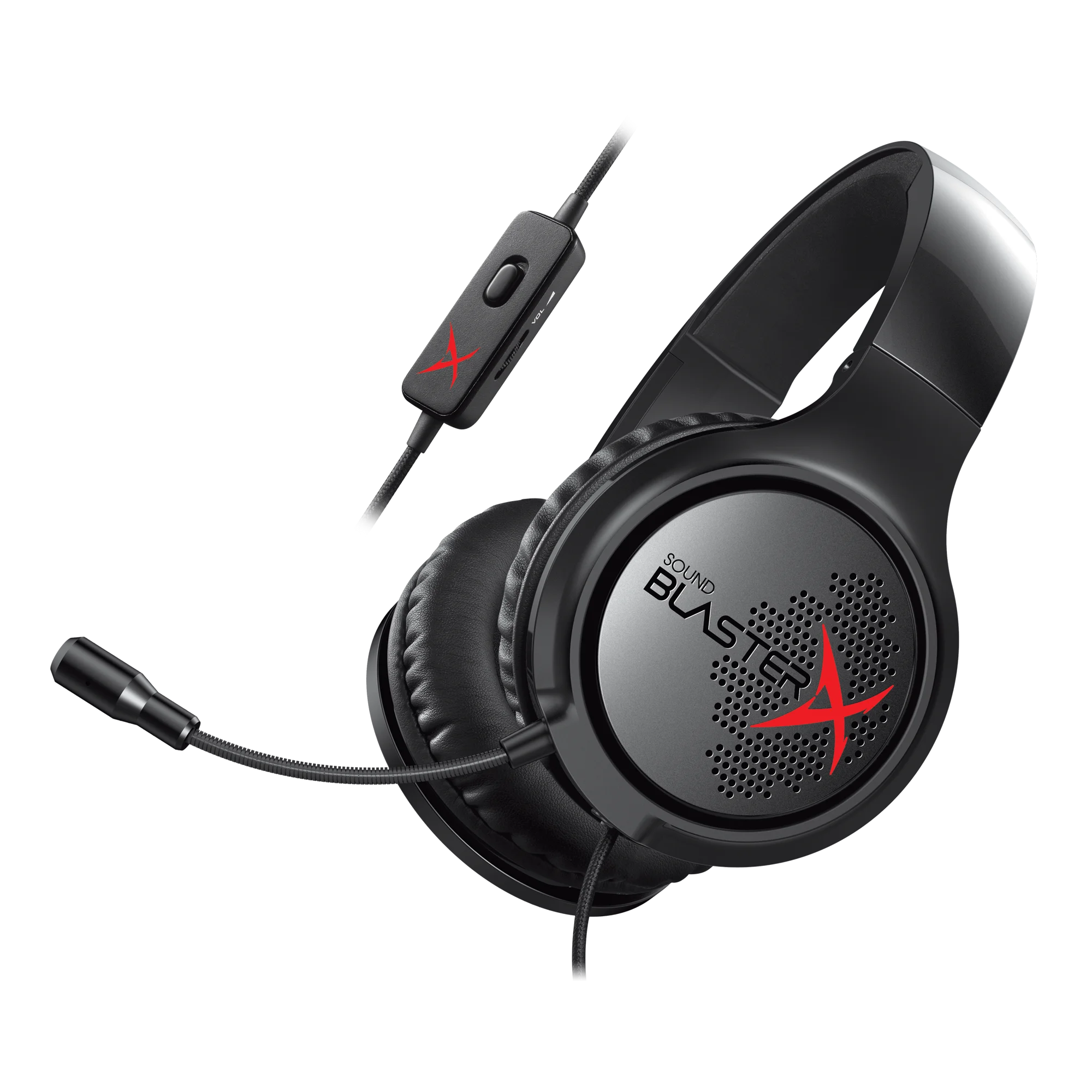 Creative Sound Blasterx H3 Black Color Over-ear Headphones Detachable ...