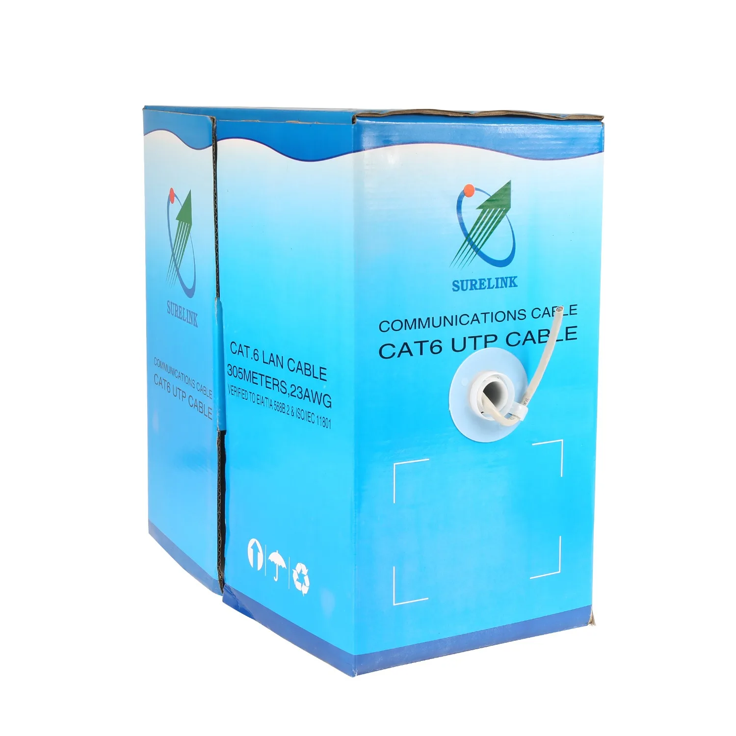 Customized 4pair 23awg Easy Pull Box 305meter 1000ft CAT6 Cable