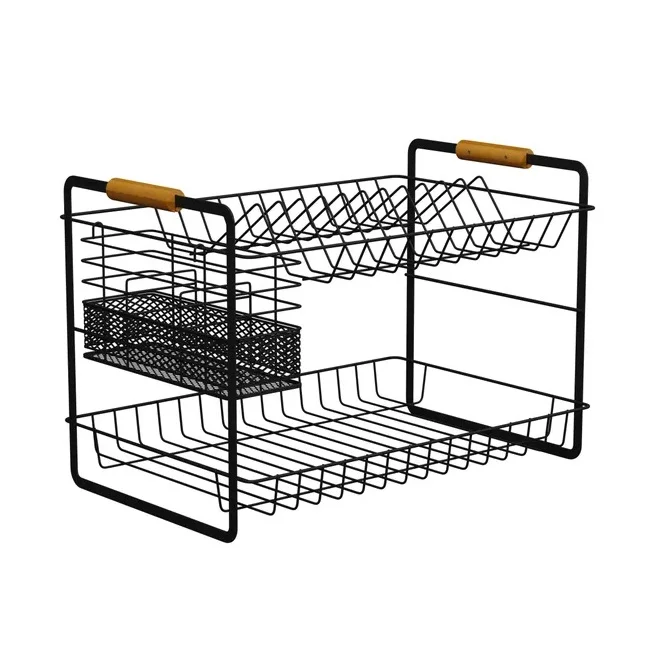 AMSON BRASS Kitchen Cabinet Organizer - Durable Drainer Rack