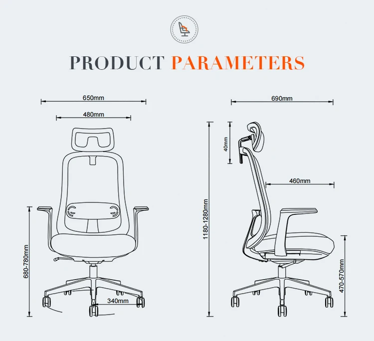 Standard Mesh Executive Luxury Office Desk Chair With Headrest ...