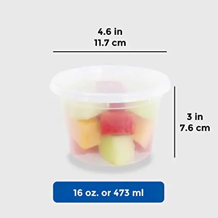 Premium Quality Microwaveable 16 Oz Clear Deli Cup Food Containers With ...