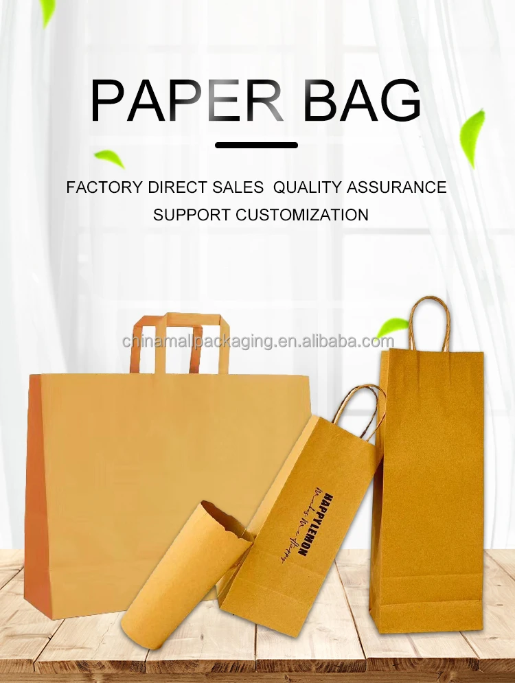 Luxury Custom Size Package Paper Handle Paper Bag Kraft Paper Shopping ...