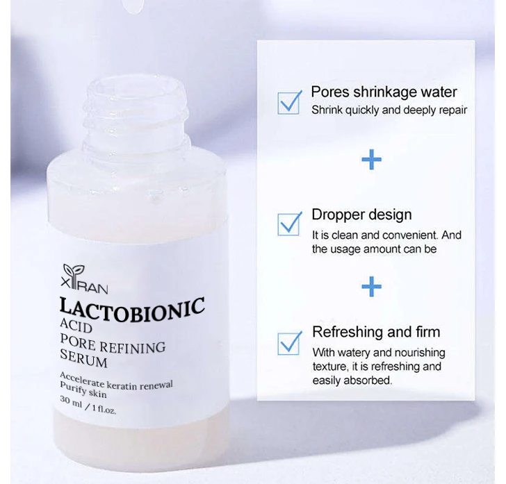 Lactobionic Acid Pore Shrink Face Serum Hyaluronic Acid Antiaging ...