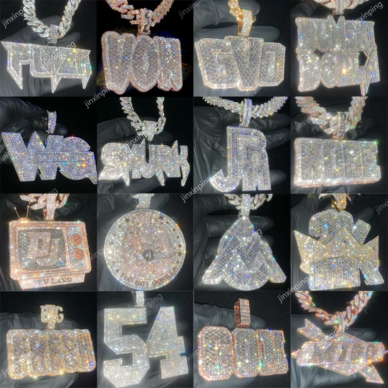 Custom Luxury Hip Hop Iced Out Fine Jewelry Face Pendant Vvs Moissanite ...