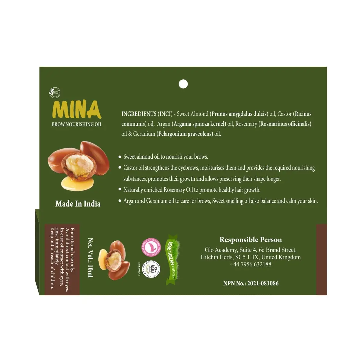 Mina Brow Nourishing Roll On Oil For Strengths,Conditions & Thicken ...