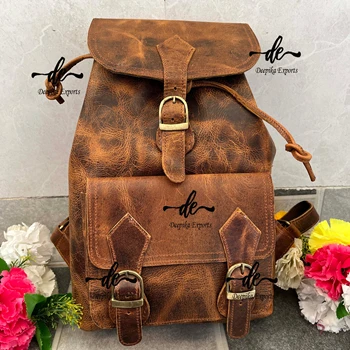 Crunch Leather Backpack Stylish Multi Uses Bags New Design Pocket Multi ...