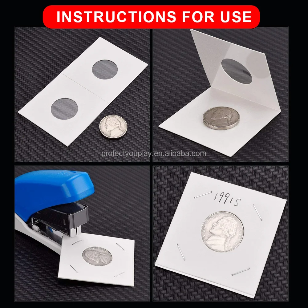 Custom Sizes Cardboard Coin Flips for 2x2 Paper Coin Holders