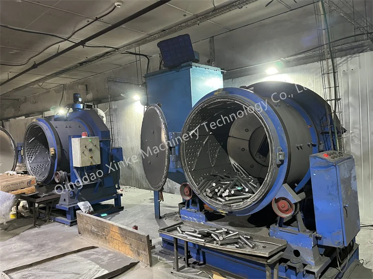 Q311 Automatic Tilting Drum Shot Peening Machine Roller Barrel Shot ...