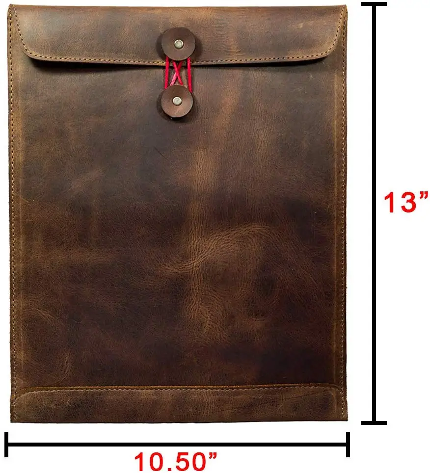 Rustic Genuine Vintage Leather Folder - Pen And Pencil Case - Dark ...