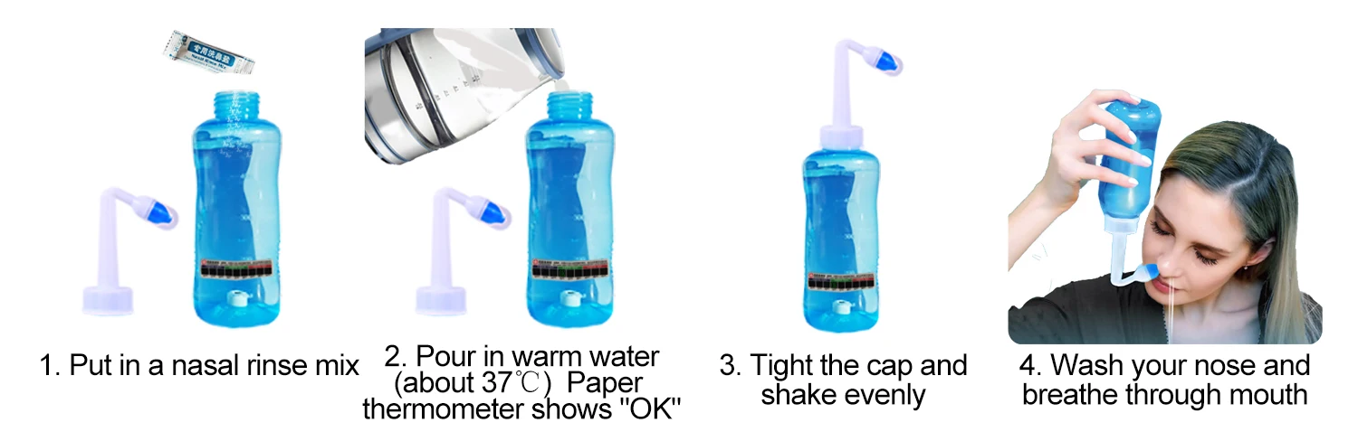 Neti Pot Nasal Wash Bottle - Sinus Irrigation Solutions