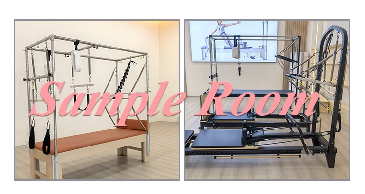 White Oak Wood Bed Frame Aluminum Alloy Full Track Pilates Reformer ...