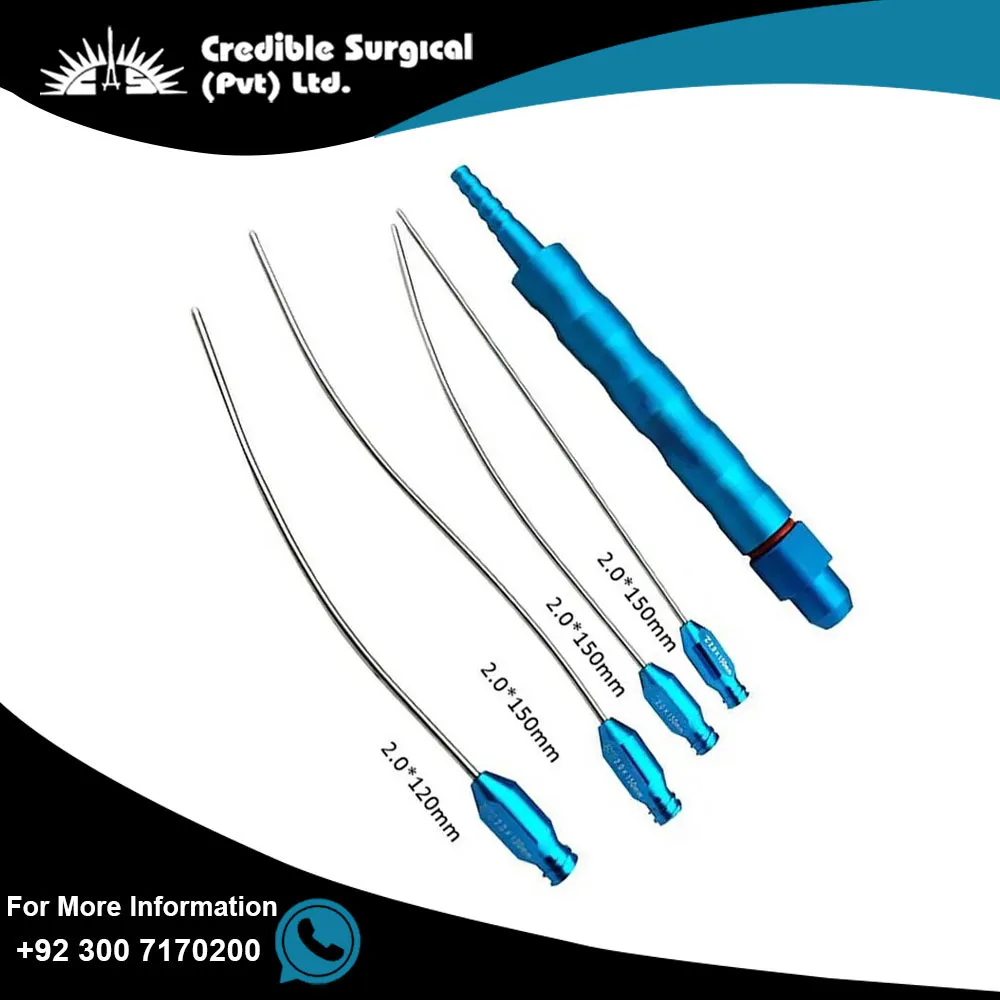 Titanium Luer Lock Liposuction Cannula Handle Fat Harvesting Transplantation Kit Autoclavable