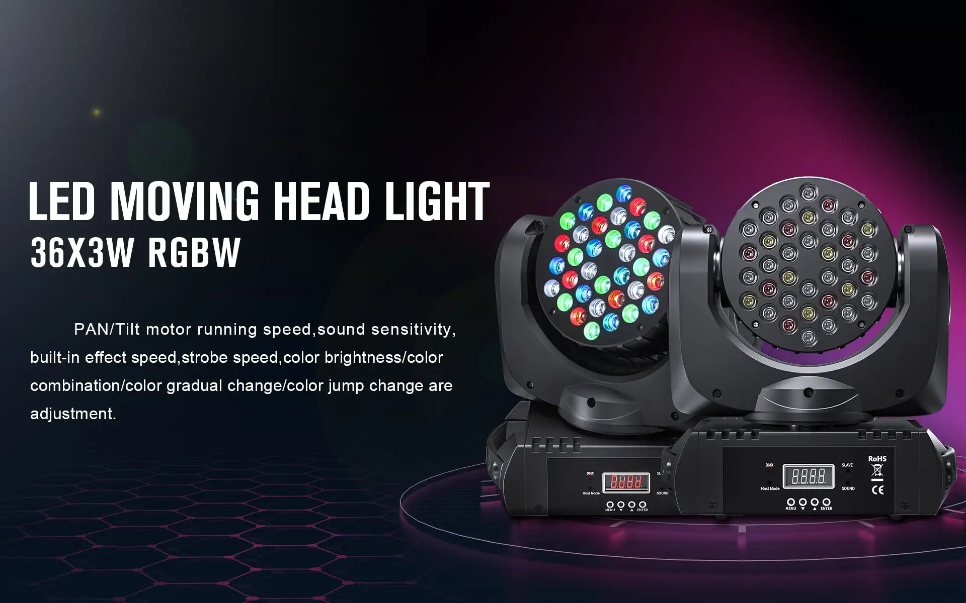 Big Dipper LM108 RGBW LED Moving Head Lights for Clubs