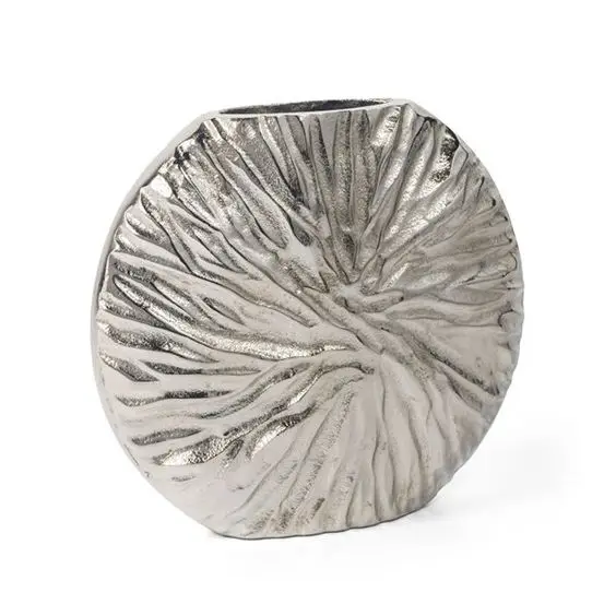 Hammered Indent Design Flower Vase Silver Luxury Indoor Decoration for ...