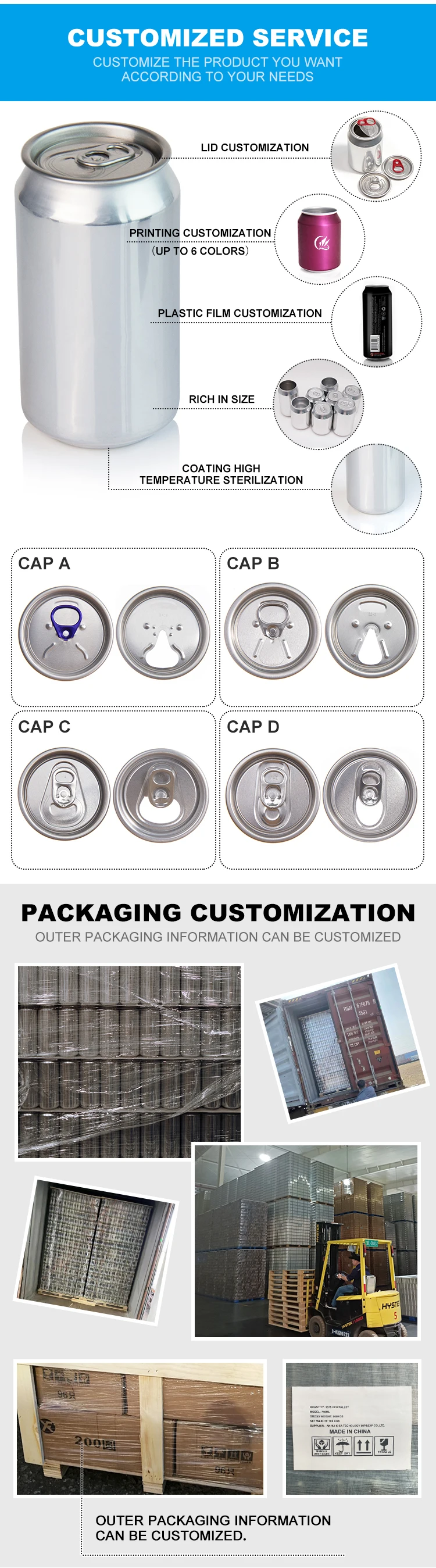 250ml 330ml 180ml 500ml Standard Slim Soda Beer Beverage Cans Bpa Free ...