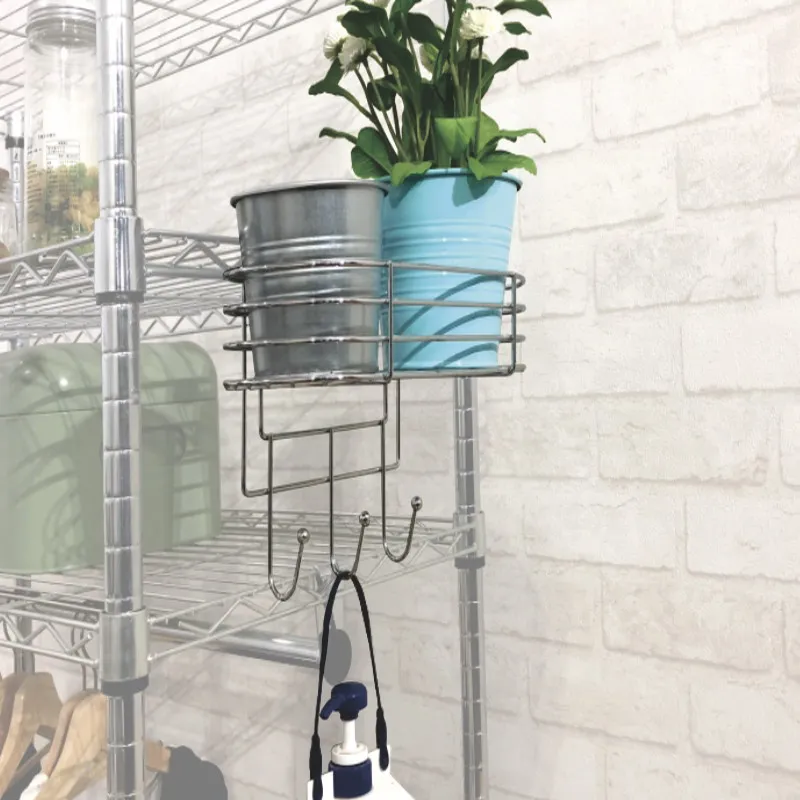 70" Garage Kitchen Metal Wire Shelves Accessories 1" Pole Shelving Rack ...