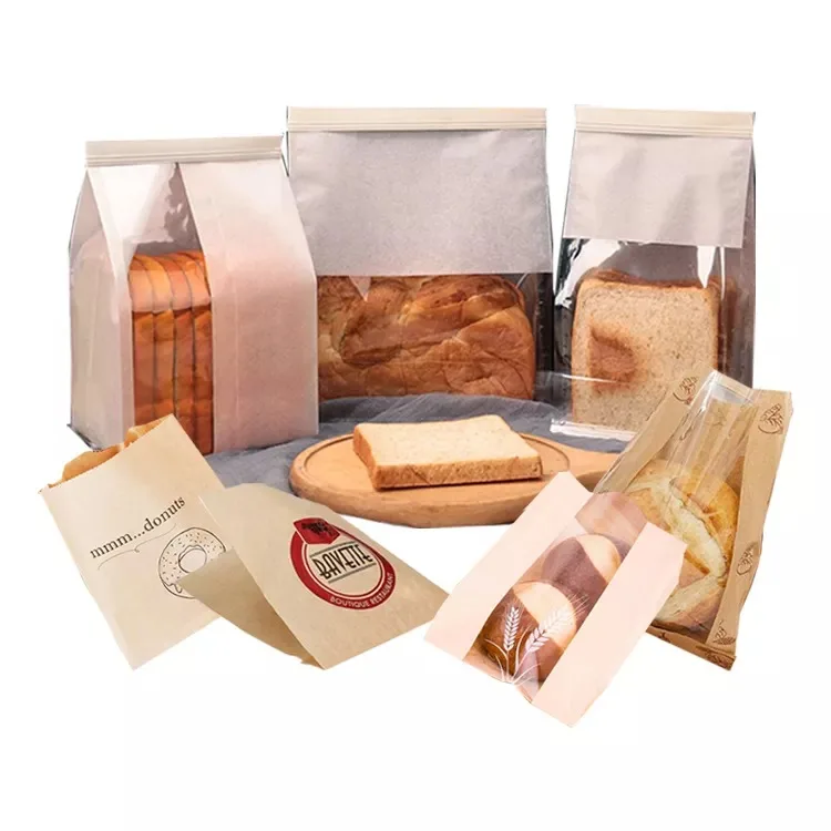 Wholesale Custom Printed Food Grade Bread Cookie Packaging Brown Paper ...