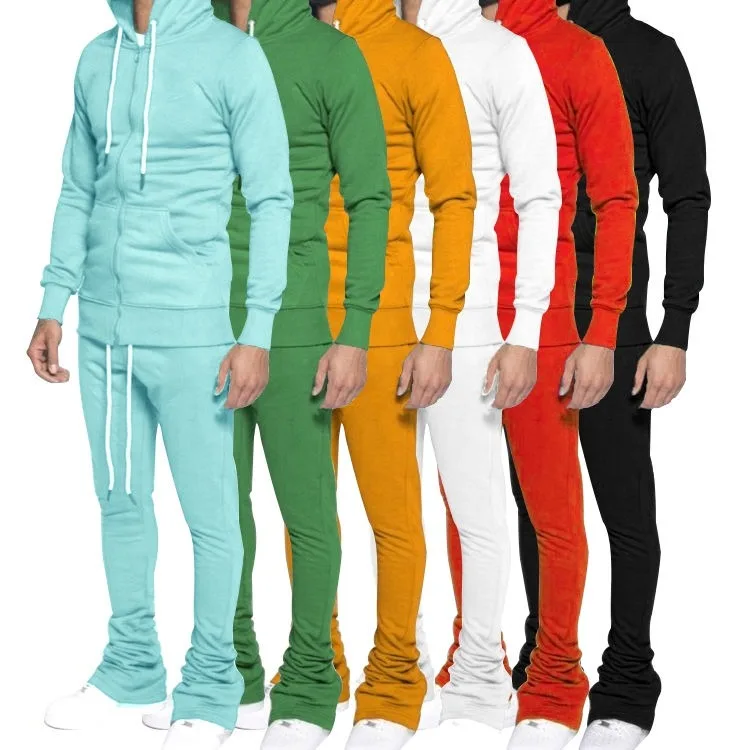 Custom Logo Accepted Two Piece Stacked Joggers Sets High Quality ...