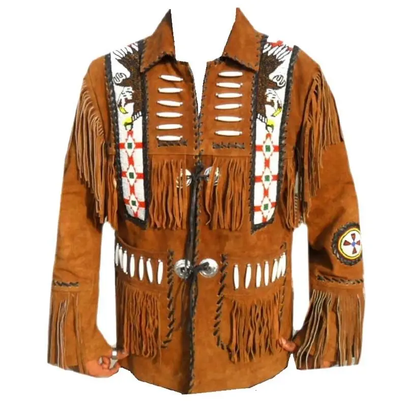 Hand Made Premium Cow Leather Men Leather Jacket Western Cowboy Jacket ...