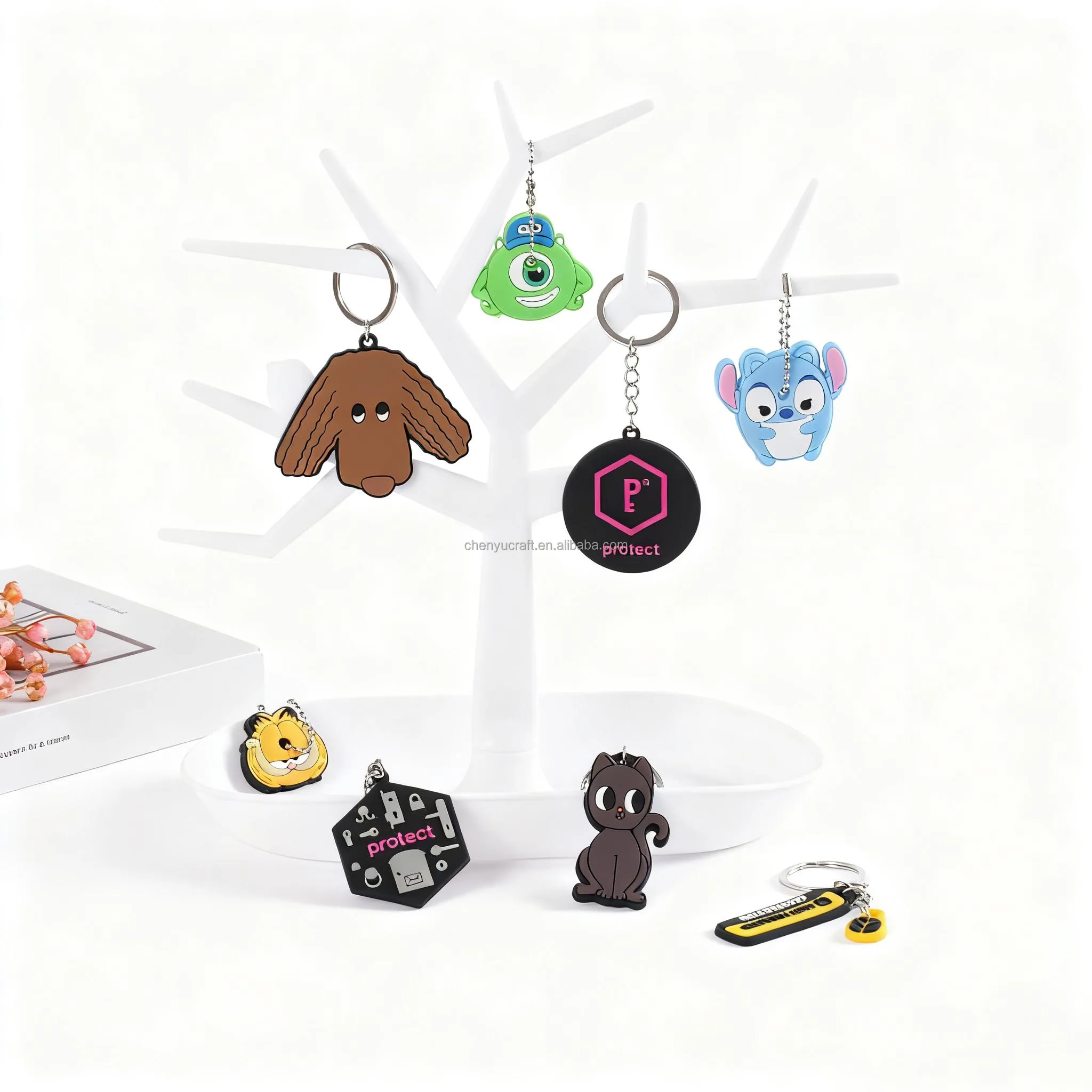 Customized Cartoon PVC Soft Rubber Doll Keychain 3D Stereoscopic Drip ...