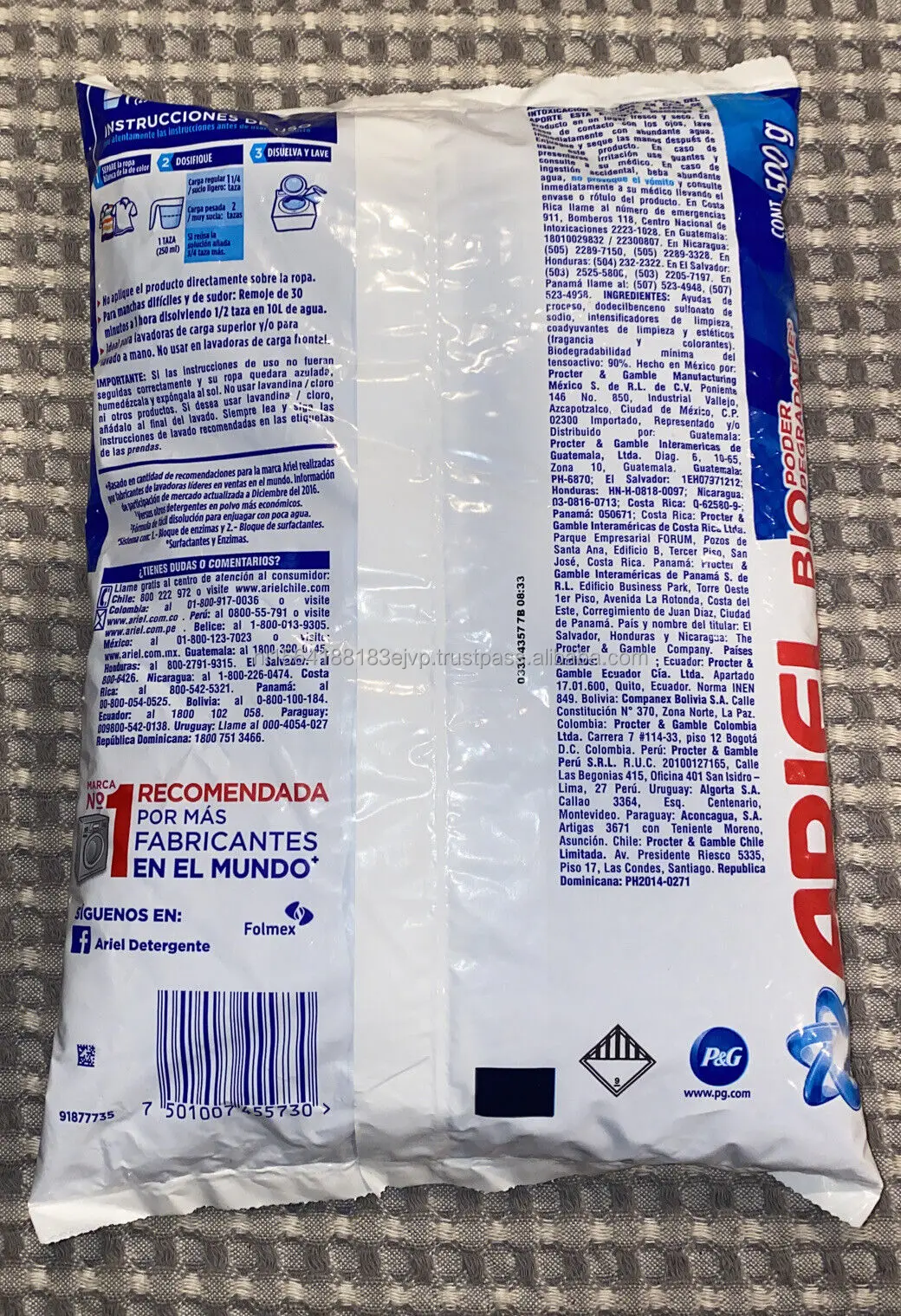 Ariel Doble Poder Laundry Detergent 500g - Buy Washing Powder Perfume ...