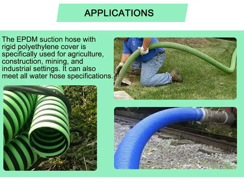 Rentone Spiral Corrugated Pipe Flexible Suction Green Epdm Pe ...