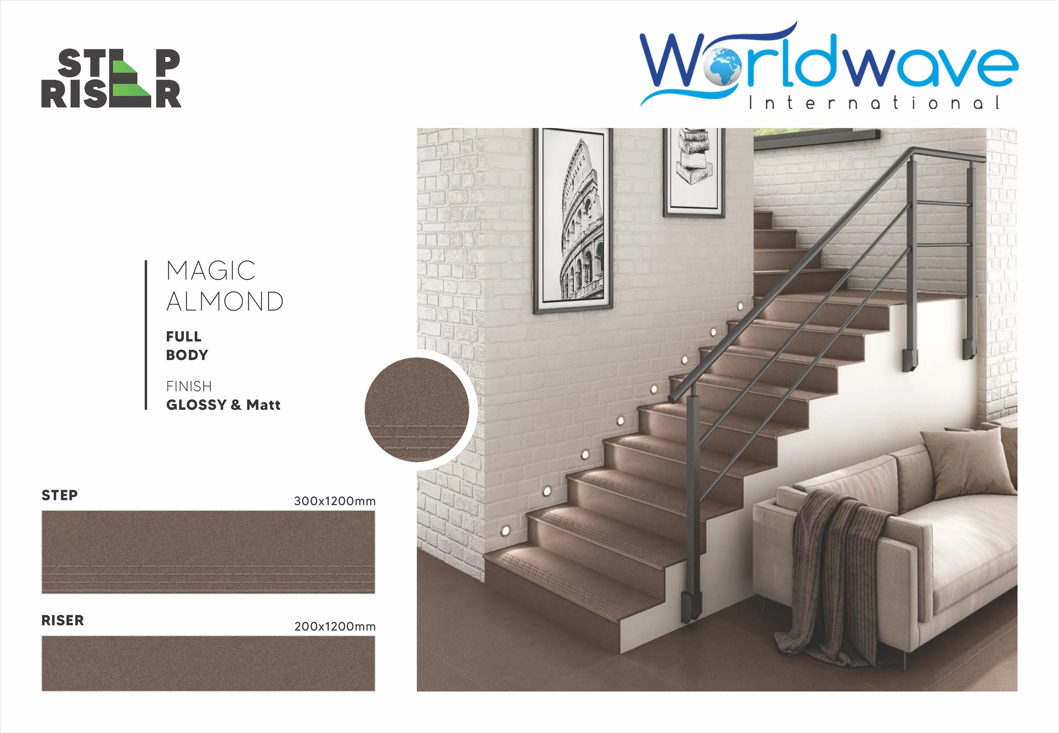 Step Risers Tiles 30x120cm - Durable Porcelain for Stairs