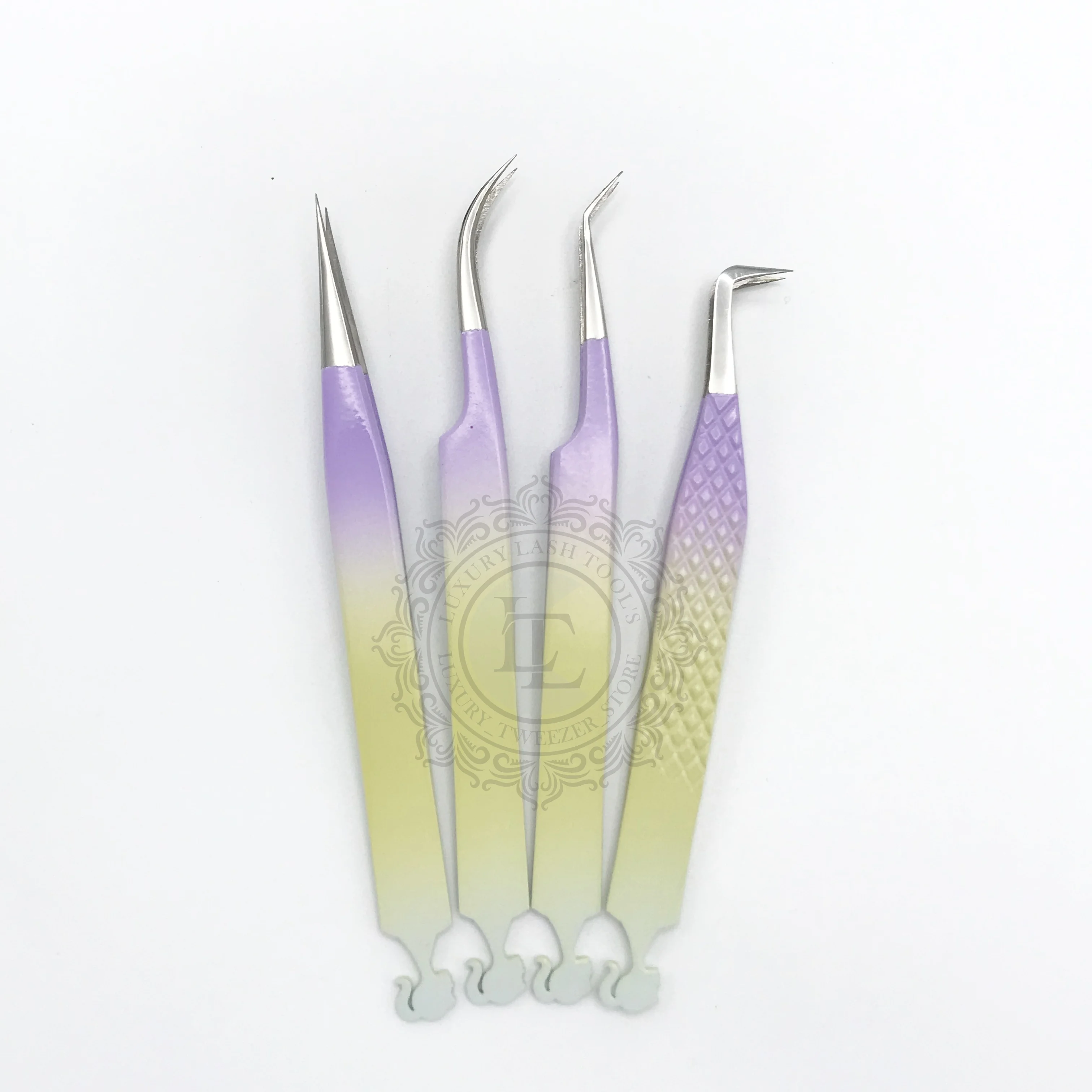 Fiber Tip 90 Degree Tweezers Customized Paper Coating Tweezer Silver ...