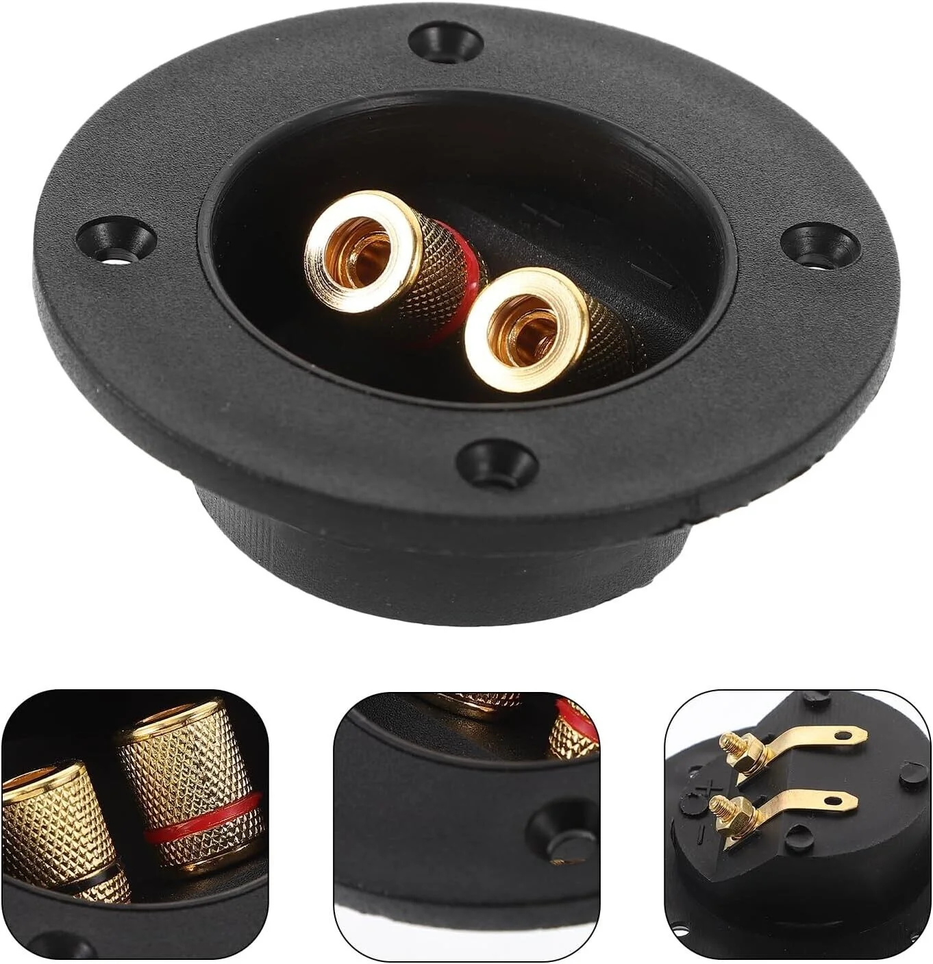 2-way Round Screw Cup Connector Terminal Binding Post Subwoofer Plug ...