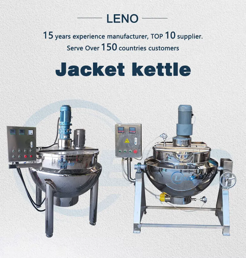 100L 200L 500L Industrial Steam Gas Electric Jacketed Cooking Kettle ...