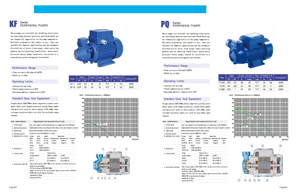 Fly Water Pump Land Pump Pq60 High Quality 0.37kw 0.5hp 50hz ...