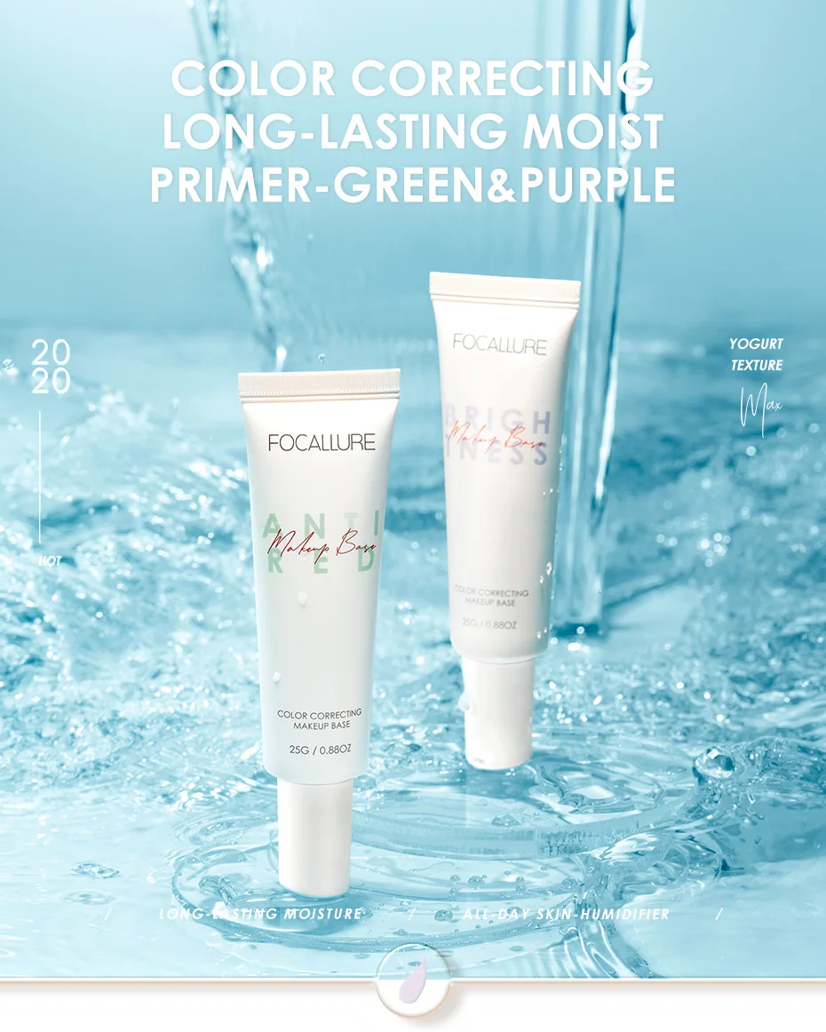 FOCALLURE FA166 Professional Color Corrector Primer - Purple Green ...