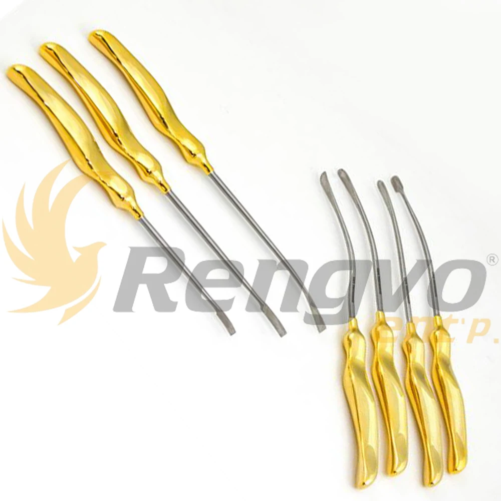 1 Plastic Surgery Brow Lift & Face Lift Instruments Scalp Elevator Gold ...