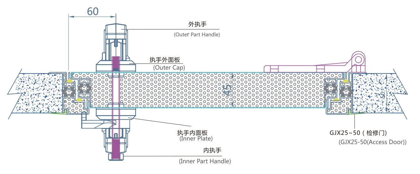 EZONG AHU Accessory Series Nylon Handle for Access Door of AHU air ...
