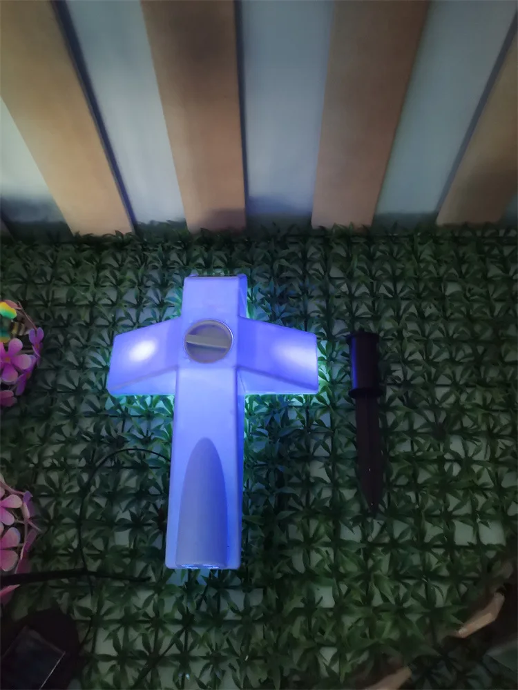 Outdoor Solar Garden Stake Acrylic Solar Crosses for Graves