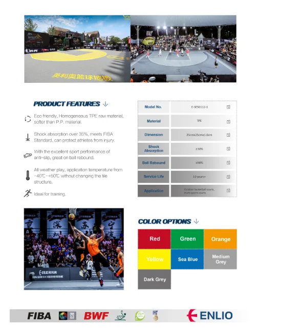 Enlio Basketball Court Flooring Fiba Approved High Quality Rubber ...