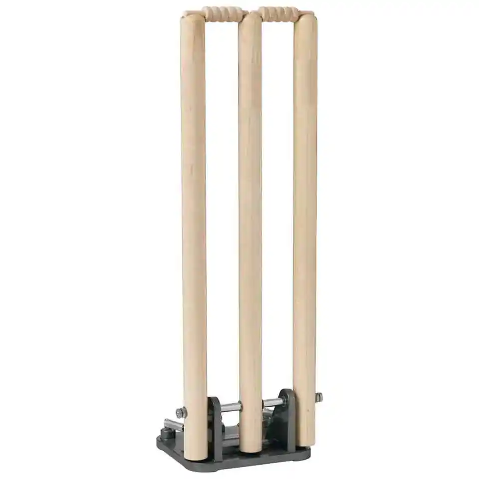 Wooden Cricket Spring Wickets 3 Stumps 2 Bails By Standard ...
