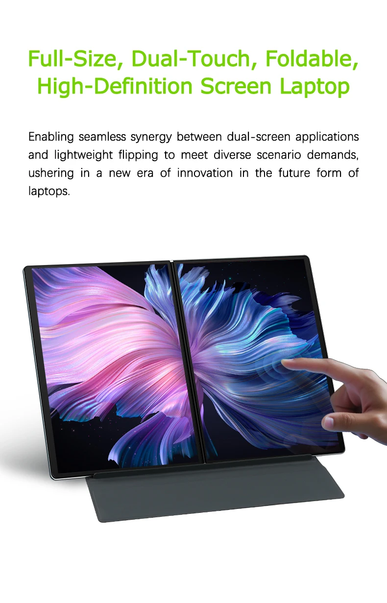 9000mah 13.5 Inch Ips Full Touch 2.5k Double Screen Laptop N100 16gb ...