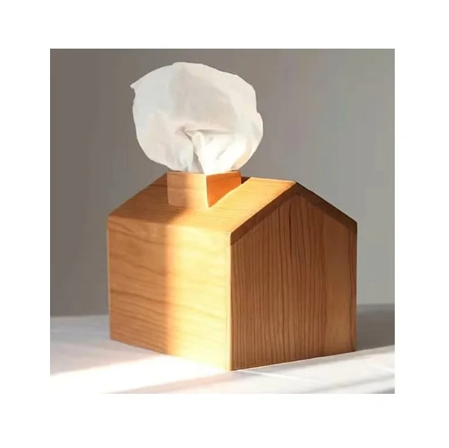 Antique Wooden Tissue Box Hut Shaped Modern Exclusive Design Wooden ...