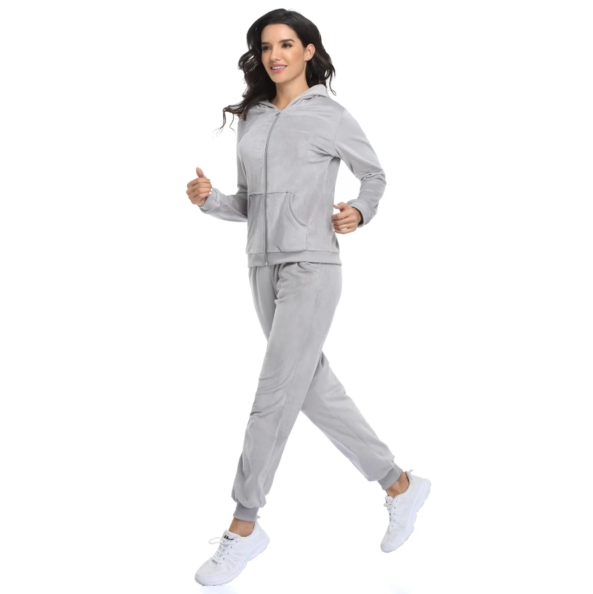 High Quality Aoyema Fashion Custom Velour Lady Tracksuit For Women Crop ...