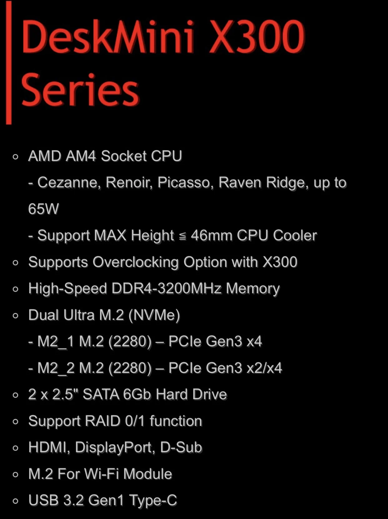 Asrock Deskmini X300 Series Amd Am4 Socket Cpu High-speed Ddr4 Memory ...