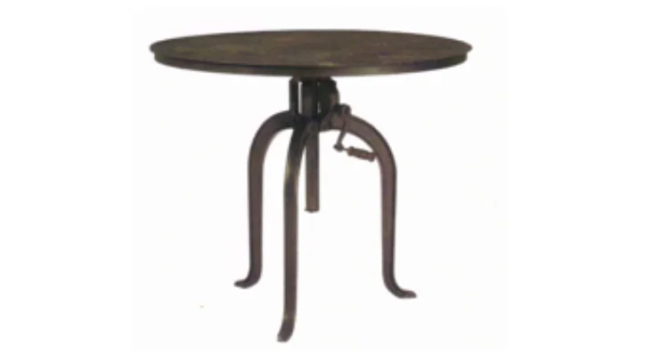 Industrial Furniture Coffee Table Crank Table Adjustable Height Table Cast Iron Leg Heavy ...