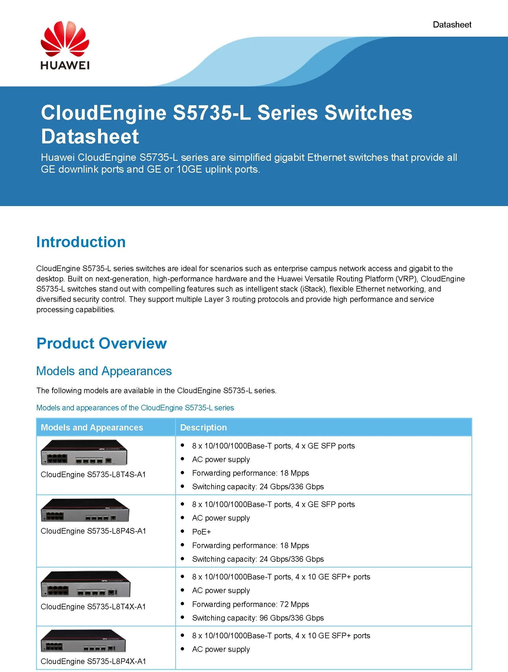 Hkru Huawei Cloud Engine S5735-l24t4x-d1 Gigabit Ethernet Fiber Switch With 8 X 10 / 100 ...