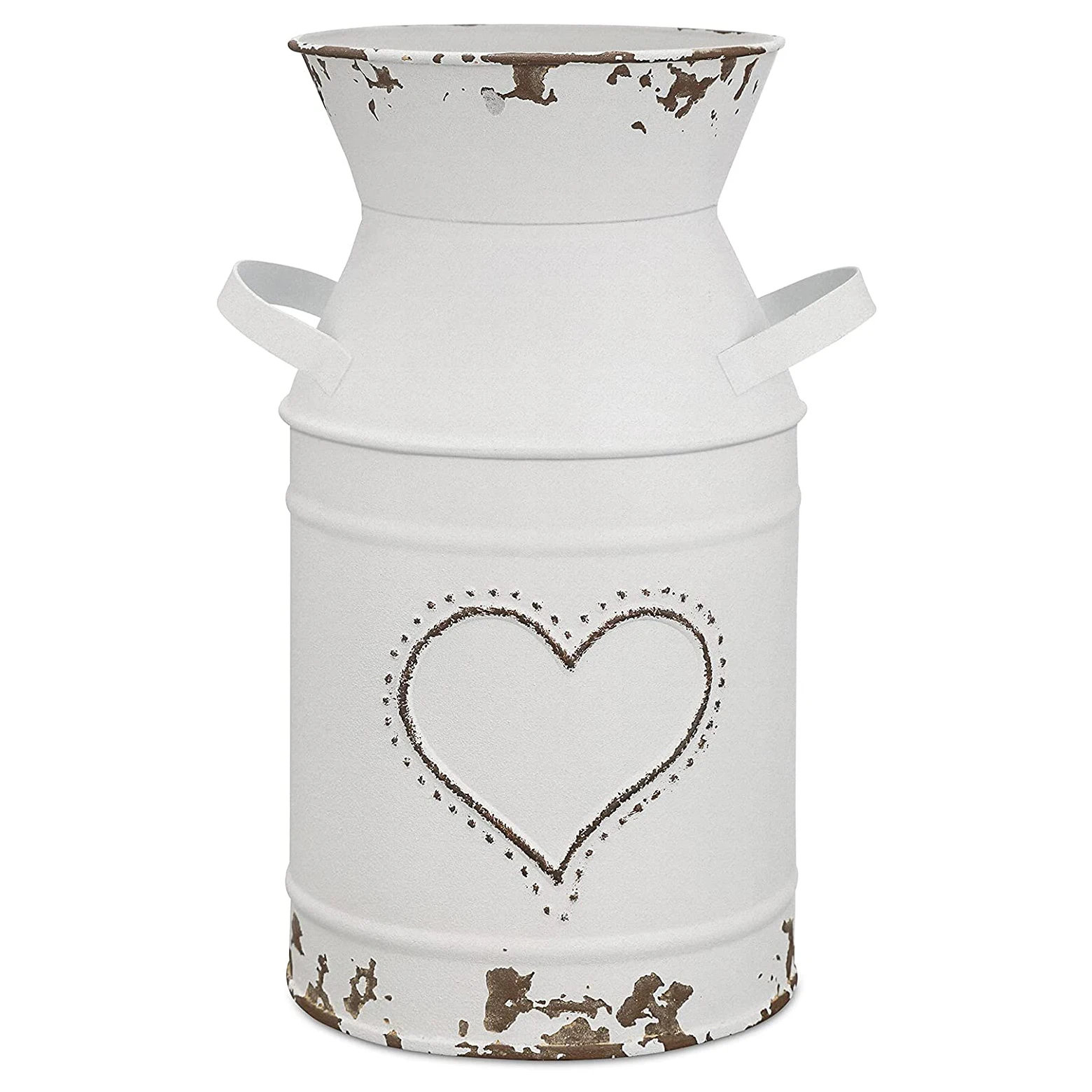 Galvanized Milk Cane Small Size With White Powder Coated With Heart ...
